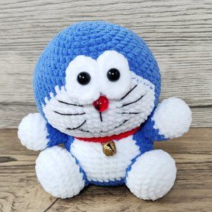 Handmade | Toys | Handmade Amigurumi Crochet Doraemon Doll | Poshmark